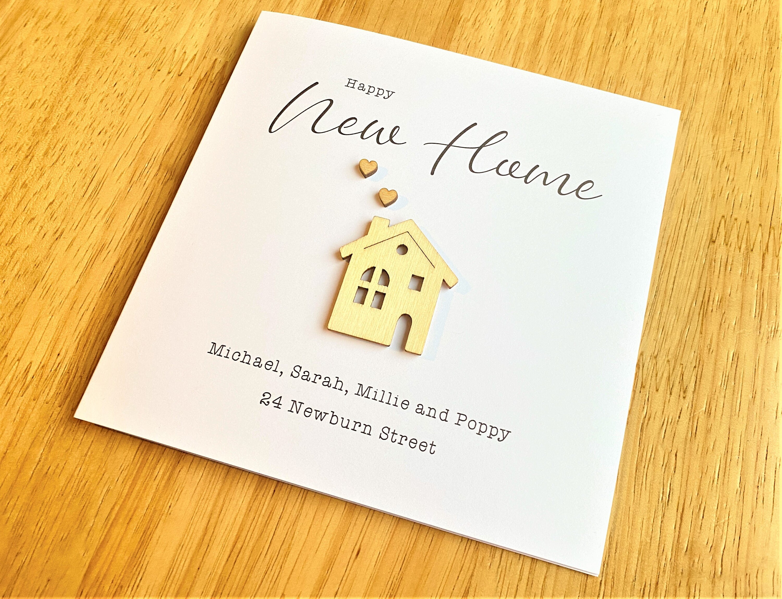 PERSONALISED New Home / Moving Card Wooden House Wooden | Etsy