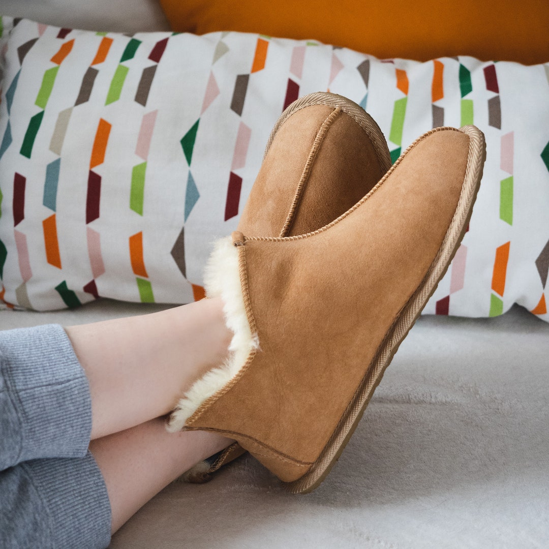 Men's Women's Genuine Sheepskin Slippers 100% Real Fur - Etsy