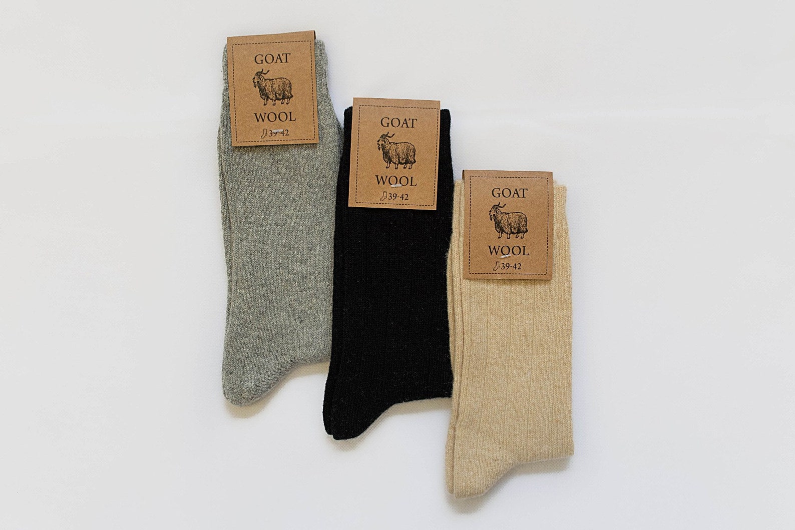 Natural Goat Socks, Natural Wool Soft and Warm, Cashmere Socks, Unisex ...