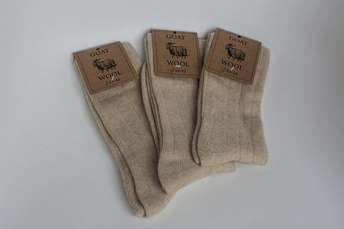 Natural Goat Socks Natural Wool Soft and Warm Cashmere | Etsy