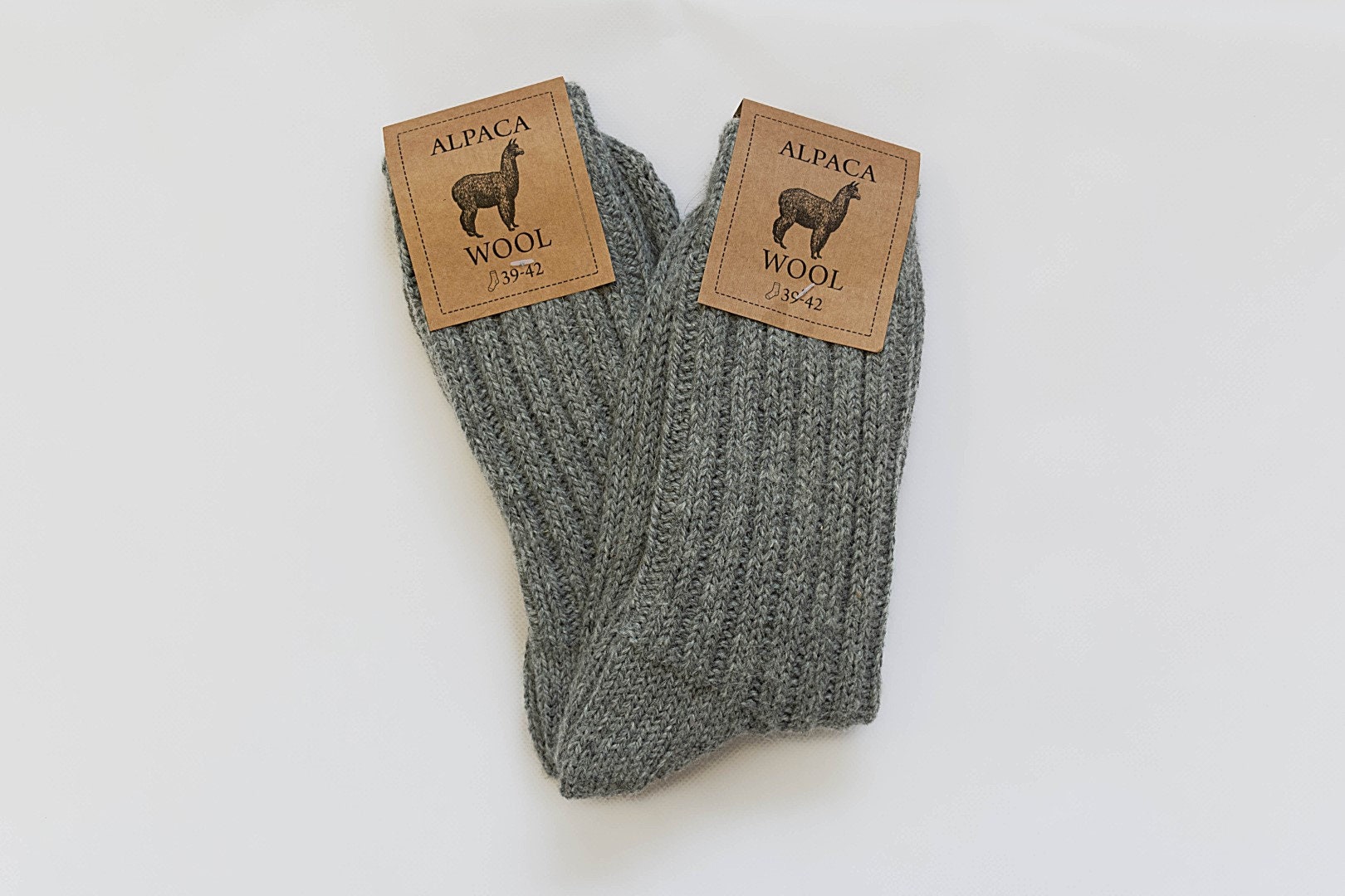 2 X Pairs Alpaca Wool Alpaka Socks Extra Thick Warm Outdoor/indoor Very ...