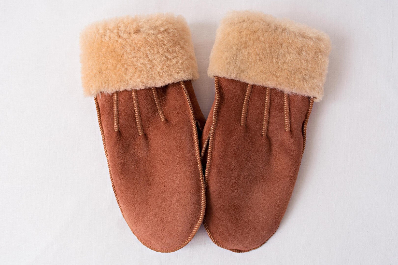 Sheepskin Mittens Soft and Thick Wool Hand Made 100% Natural Sheepskin ...