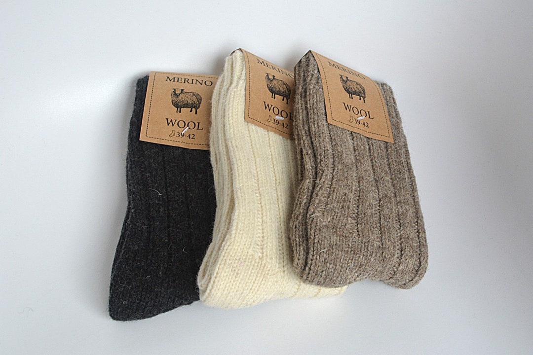 Merino Socks, 100% Merino Wool, Soft and Warm, Unisex Socks Very Thick ...