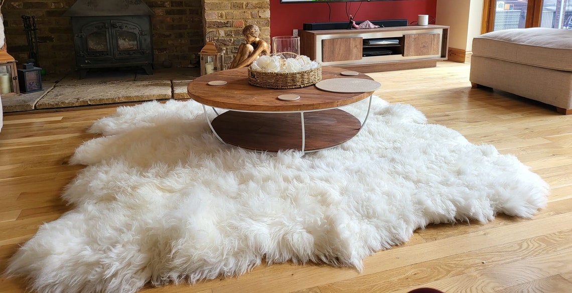Natural Sheepskin Rug 100% Merino Wool - Soft, Thick, Large 8 Rugs ...