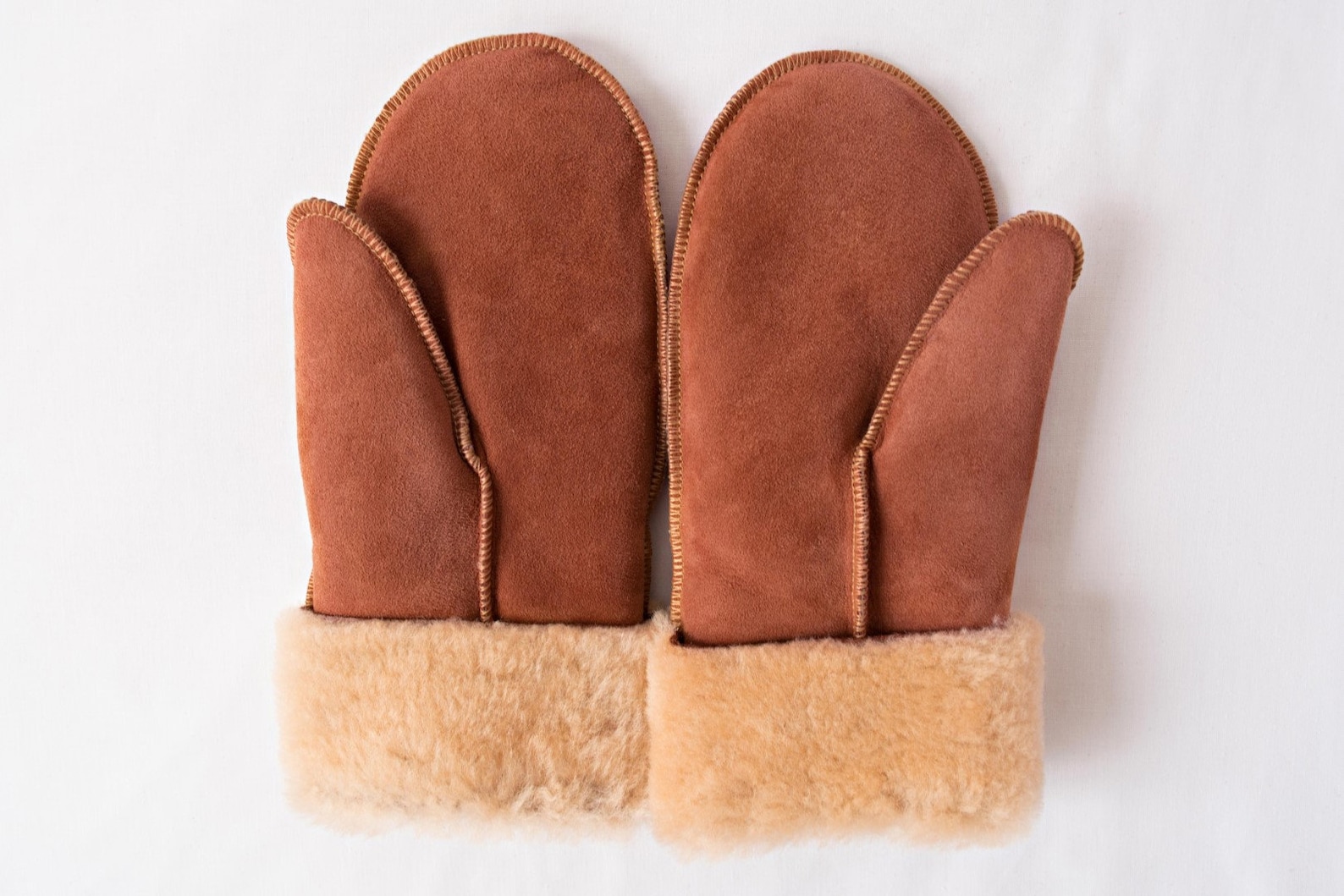 Sheepskin Mittens Soft and Thick Wool Hand Made 100% Natural Sheepskin ...