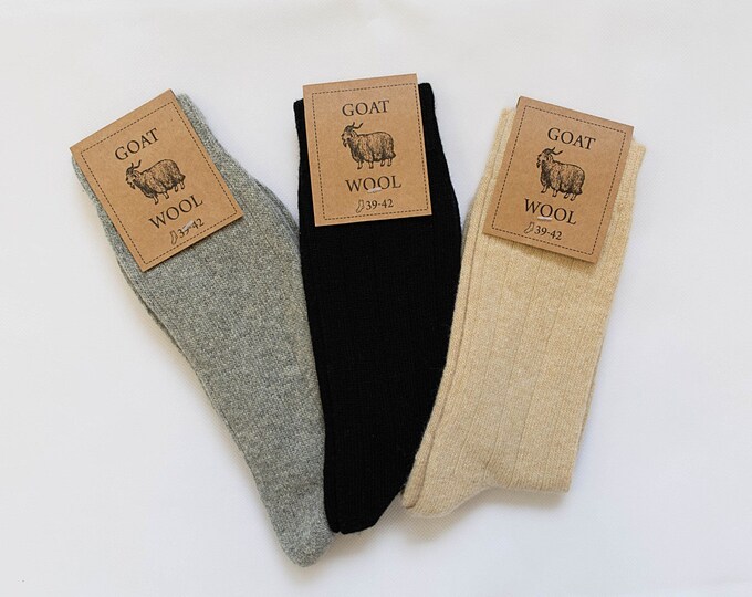 Natural Goat Socks, Natural Wool Soft and Warm, Cashmere Socks, Unisex ...