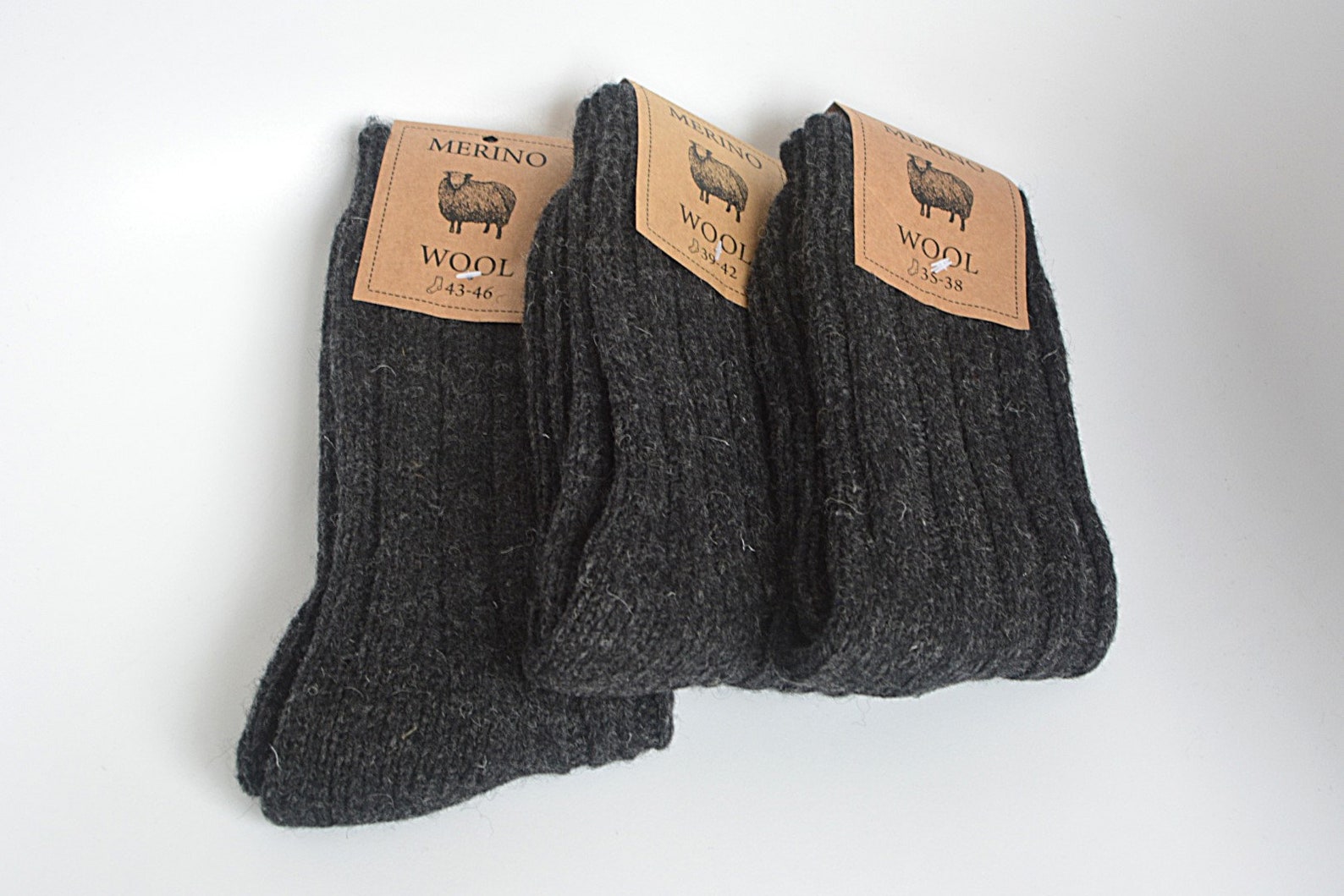 Merino Socks, 100% Merino Wool, Soft and Warm, Unisex Socks Very Thick ...