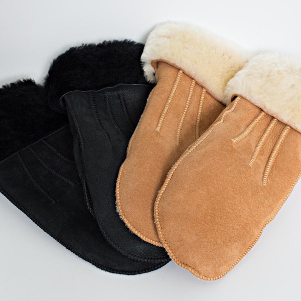 Shearling Mittens - Etsy UK