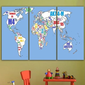 World Map Canvas Military Map Army Décor Military Map Print Map Wall ...