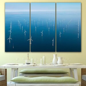 Panel Wall Art Wind Turbine Engine Canvas Wind Turbine Decor Mechanism ...