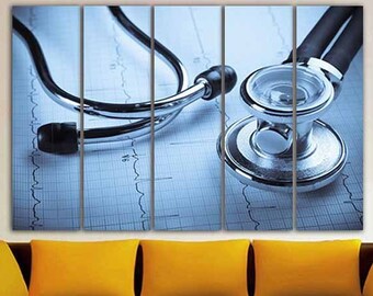 Cardiogram Heart Wall Art Canvas Science Decor Pulse Medical | Etsy