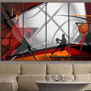 Basketball Canvas Basketball Print Basketball Wall Art Sport Home Art ...