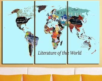 Literature Map World Literature Map Literary Poster Literature Art ...