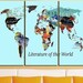 Literature Map Print Literature Canvas World Map Decor Library Print ...