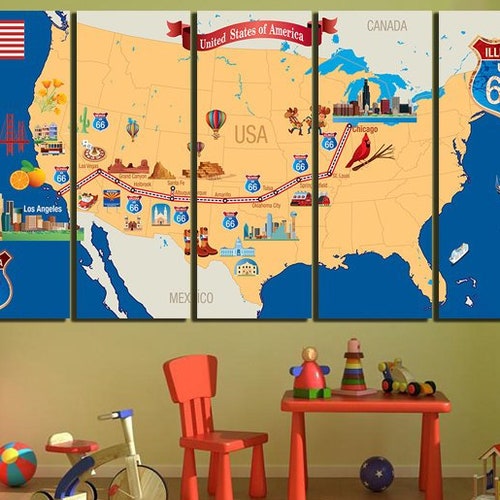 Route 66 Map - Etsy