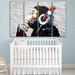 Monkey canvas set Gallery canvas art Banksy wall print Street | Etsy
