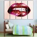 Lips canvas Large canvas set Lips wall decor Lips print Red | Etsy