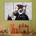 Monkey canvas set Gallery canvas art Banksy wall print Street | Etsy
