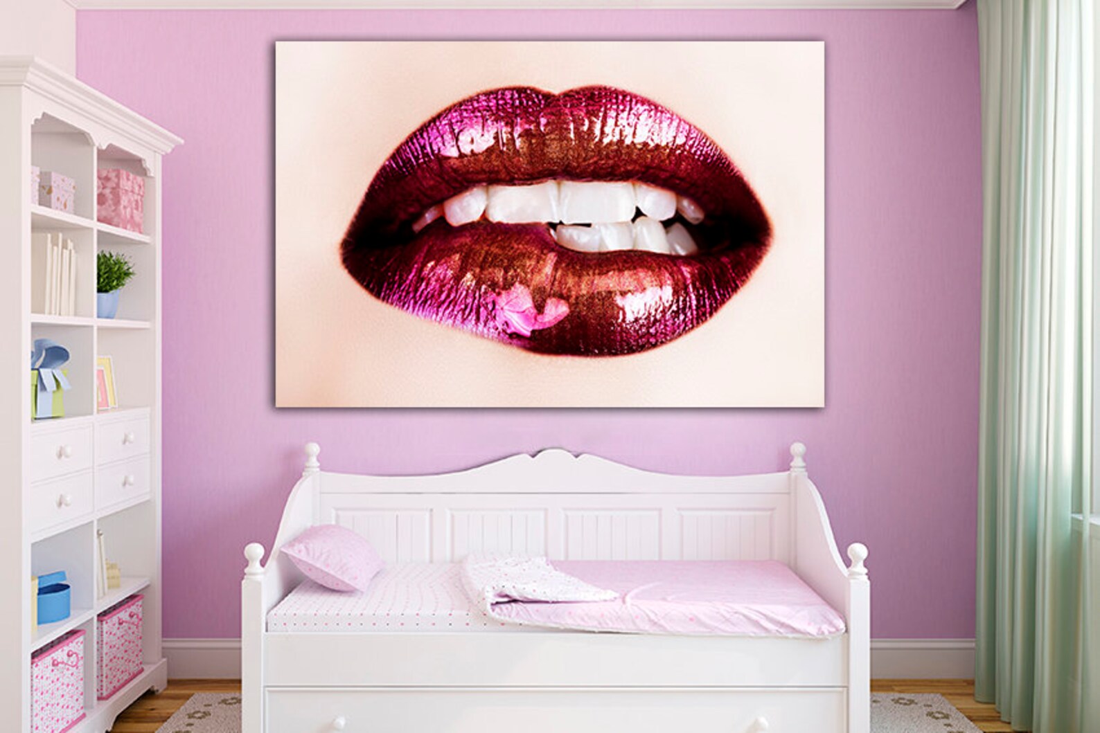 Lips canvas Large canvas set Lips wall decor Lips print Red | Etsy