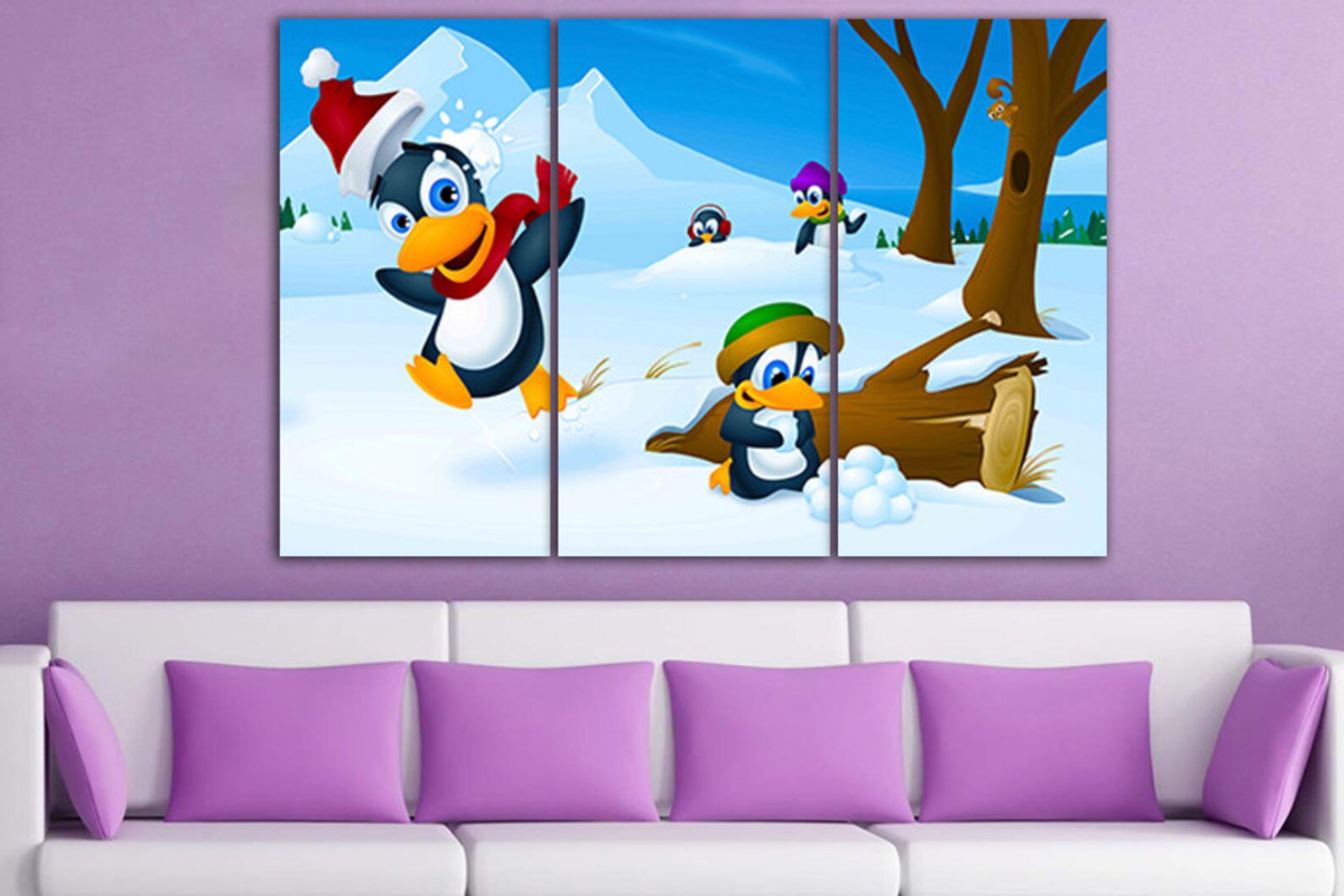 Penguins Print Penguin Canvas Arctic Penguin Nursery Decor | Etsy
