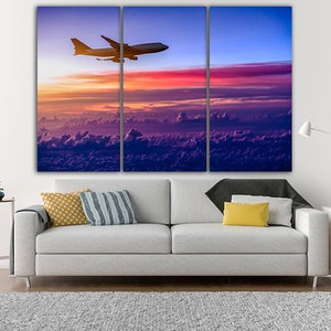 Panel Canvas Airplane Canvas Plane Wall Décor Mechanism Decor Plane ...