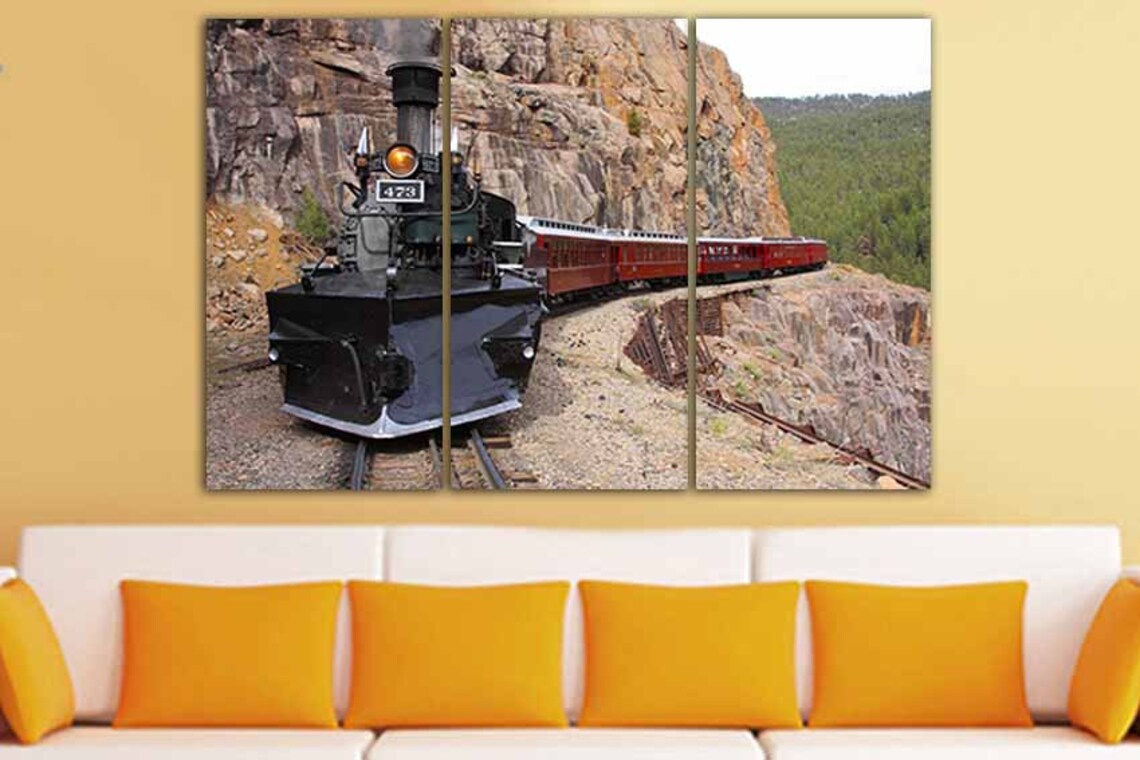 Panel Art Train Print Canvas Train Decor Mechanism Decor Train | Etsy