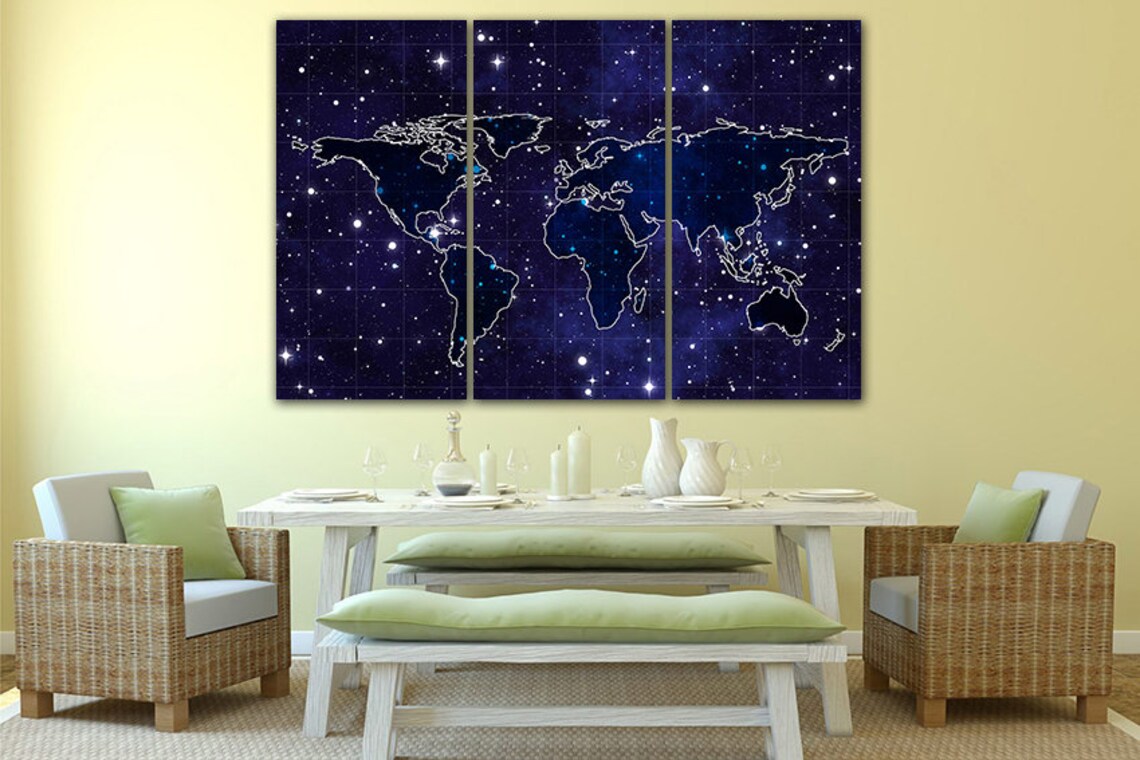 Space Map Space Canvas Star Map Space Map Wall Map Wall Art - Etsy