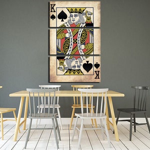 King Canvas Playing Card Print King Wall Décor Game Room Décor Casino ...
