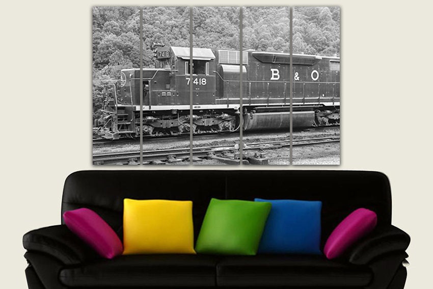 Wall art canvas Baltimore Ohio Train wall art Mechanism decor | Etsy