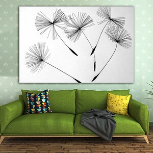 Dandelion Canvas Dandelion Print Flower Wall Art Dandelion Décor ...