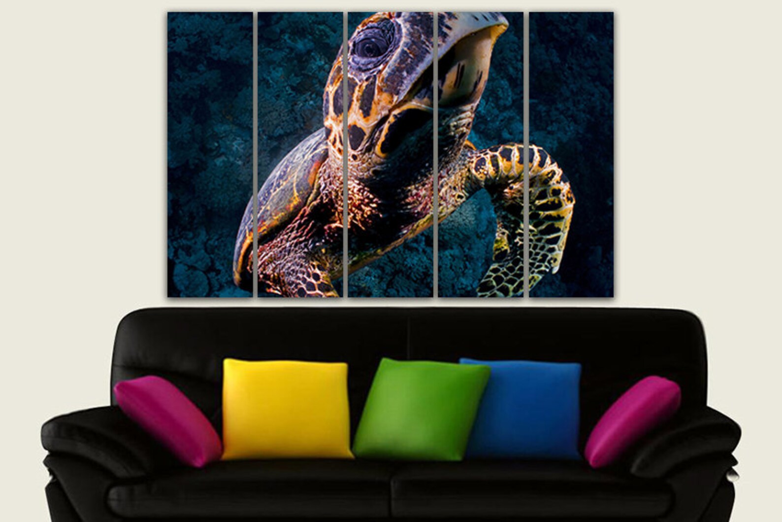 Turtle Art Print Split Canvas Turtle Canvas Set Turtle Wall - Etsy