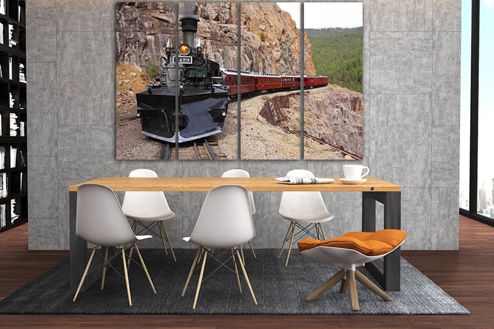 Panel Art Train Print Canvas Train Decor Mechanism Decor Train | Etsy