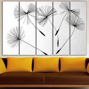 Dandelion Canvas Dandelion Print Flower Wall Art Dandelion Décor ...