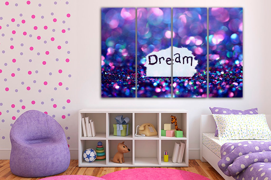 Dream Canvas Print on Canvas Dream Glitter Art Dream Wall | Etsy