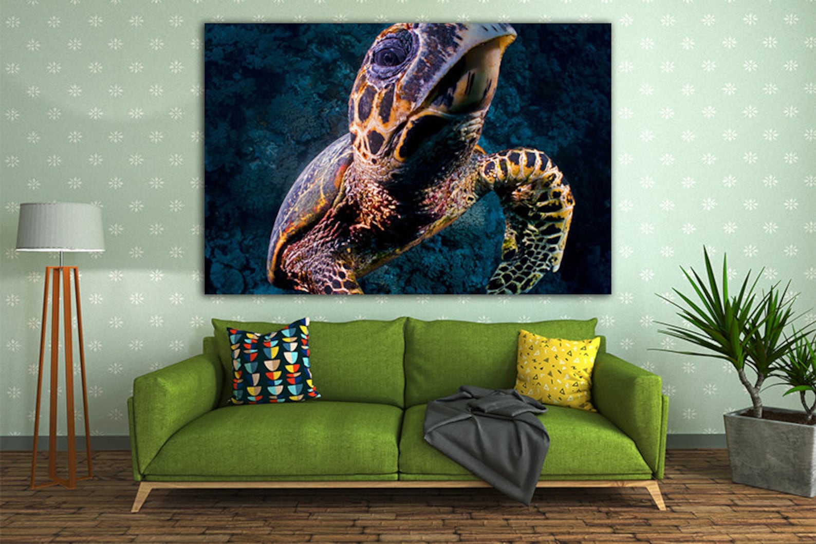 Turtle Art Print Split Canvas Turtle Canvas Set Turtle Wall - Etsy