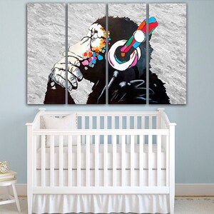 Monkey Canvas Set Gallery Canvas Art Artist Wall Print Street Art Photo ...