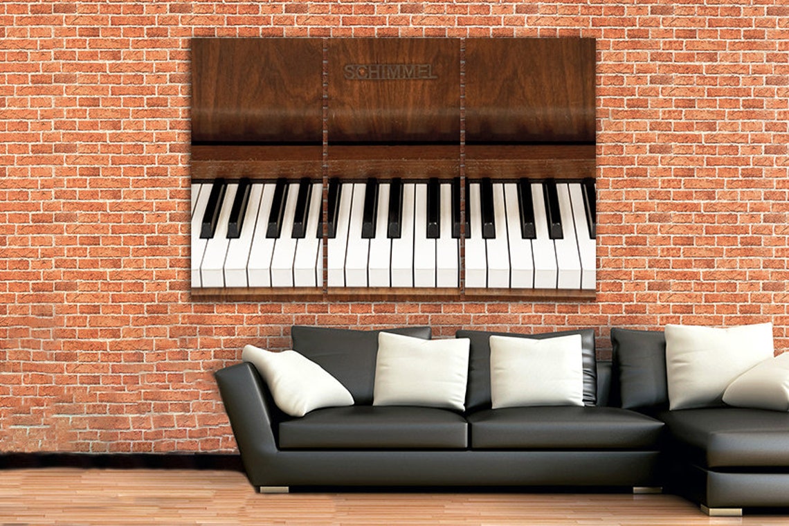 Piano Canvas Piano Wall Art Musical Note Piano Décor Large | Etsy