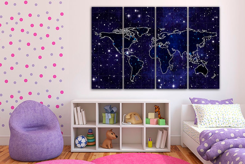 Space Map Space Canvas Star Map Space Map Wall Map Wall Art | Etsy