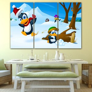 Penguins Print Penguin Canvas Arctic Penguin Nursery Decor Animal Wall ...