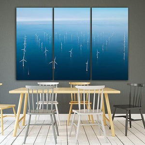 Panel Wall Art Wind Turbine Engine Canvas Wind Turbine Decor Mechanism ...