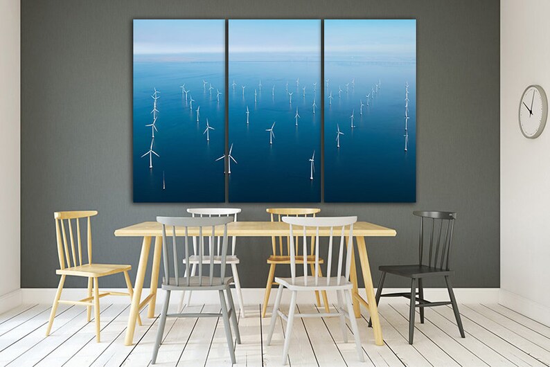 Panel Wall Art Wind Turbine Engine Canvas Wind Turbine Decor | Etsy