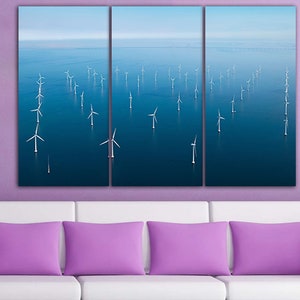 Panel Wall Art Wind Turbine Engine Canvas Wind Turbine Decor Mechanism ...
