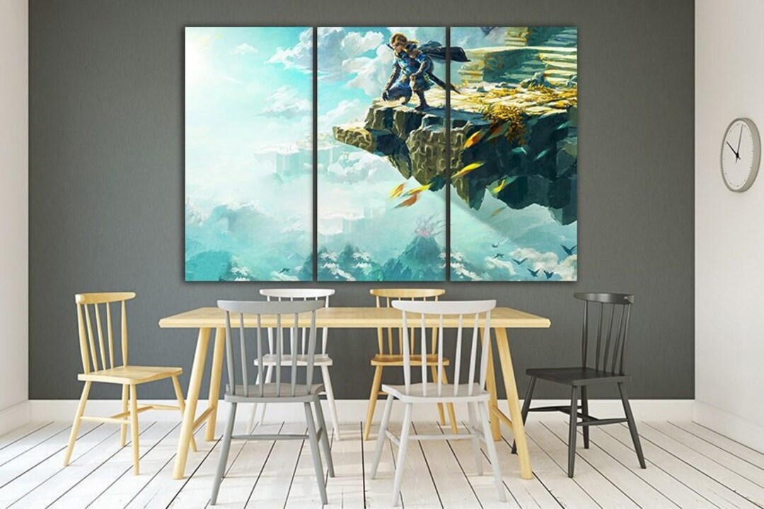 The Legend of Zelda Print Breath of the Wild Game Canvas Playroom Wall ...