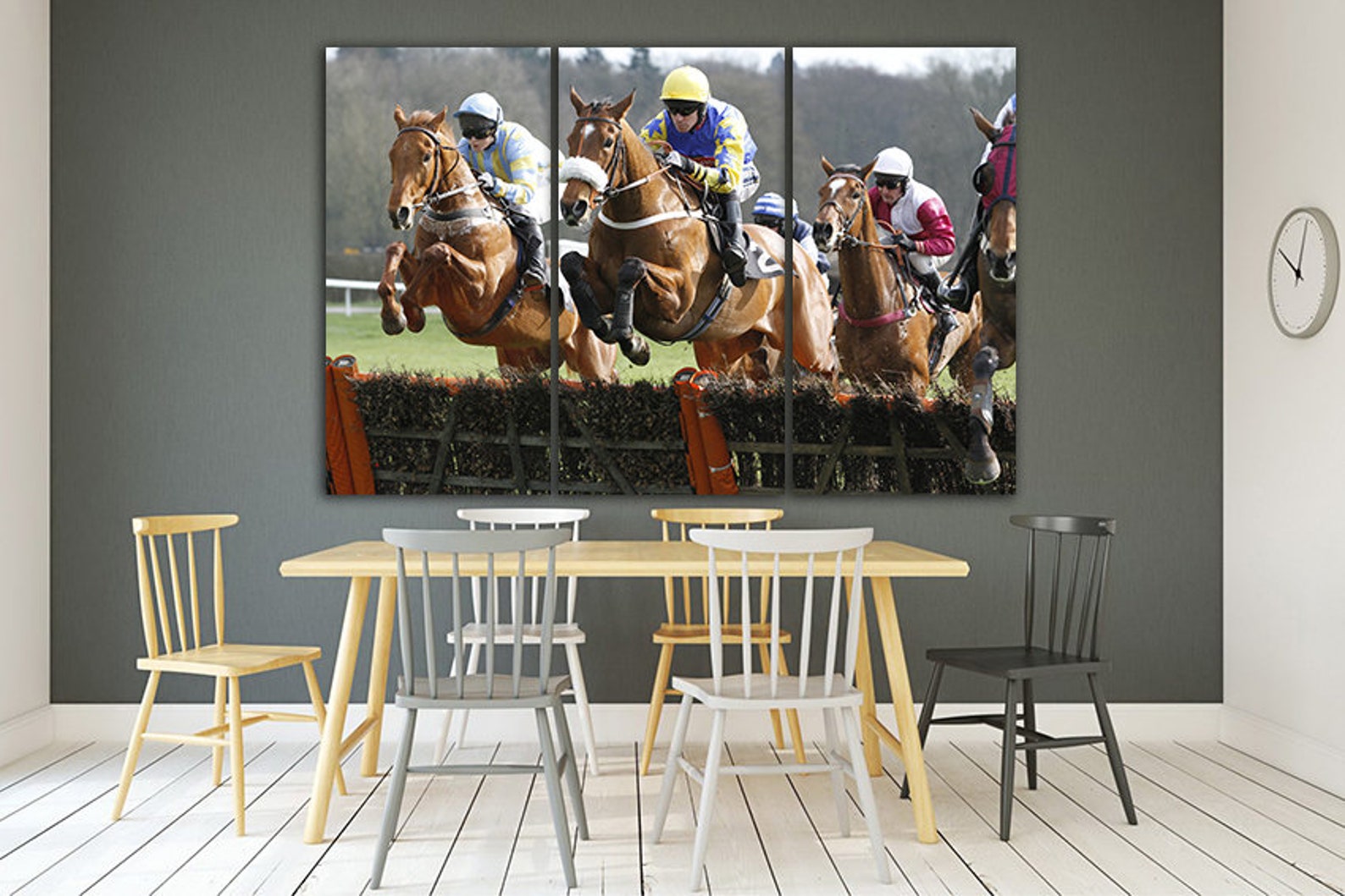 Horse racing Horse jump Large canvas art Sport décor | Etsy