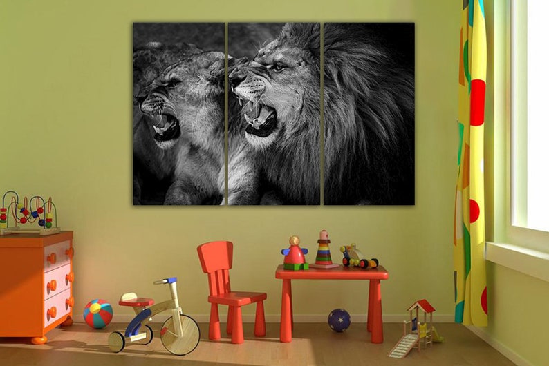 Lion canvas Lion print Lion head Lioness art Animal decor Lion | Etsy