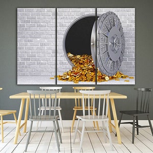 Bank Vault Print on Canvas Money Safe Cash Bank Print Bank Décor Bank ...