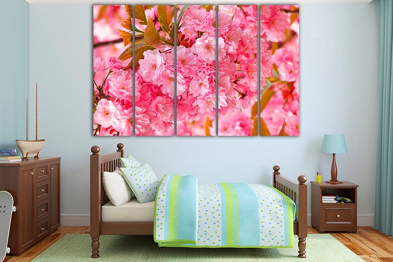 Sakura Canvas Floral Wall Art Cherry Blossom Botanical Decor - Etsy