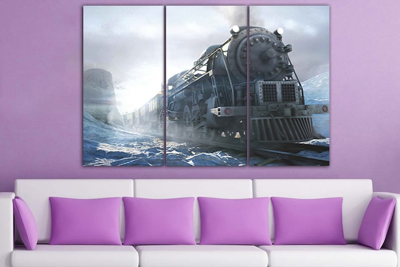 Multi Panel Wall Art Train Canvas Train Wall Decor Mechanism - Etsy