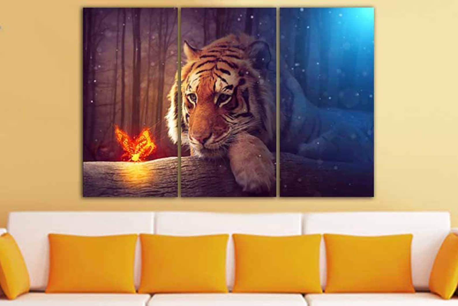 Tiger Canvas Tiger Print Tiger Wall Art Nursery Decor Big Cats - Etsy