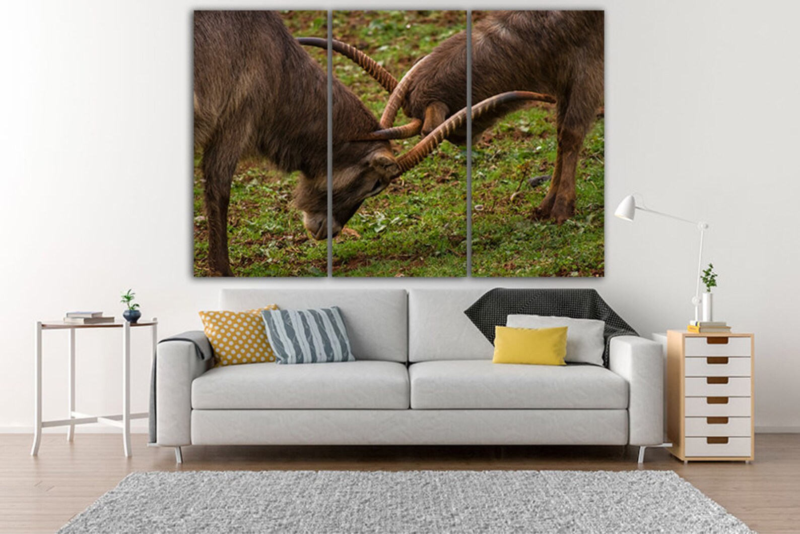 Wild Goat Art Print Goat Canvas Set Mountain Goat Animal Decor - Etsy